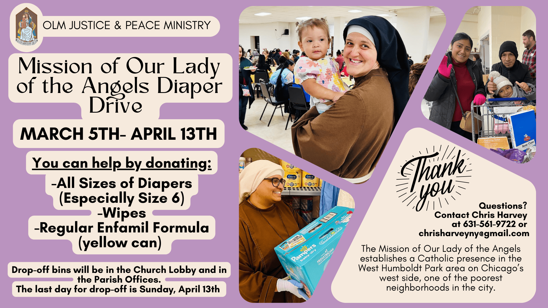 Lenten Diaper Drive- Until 4/13 – Our Lady of Mercy