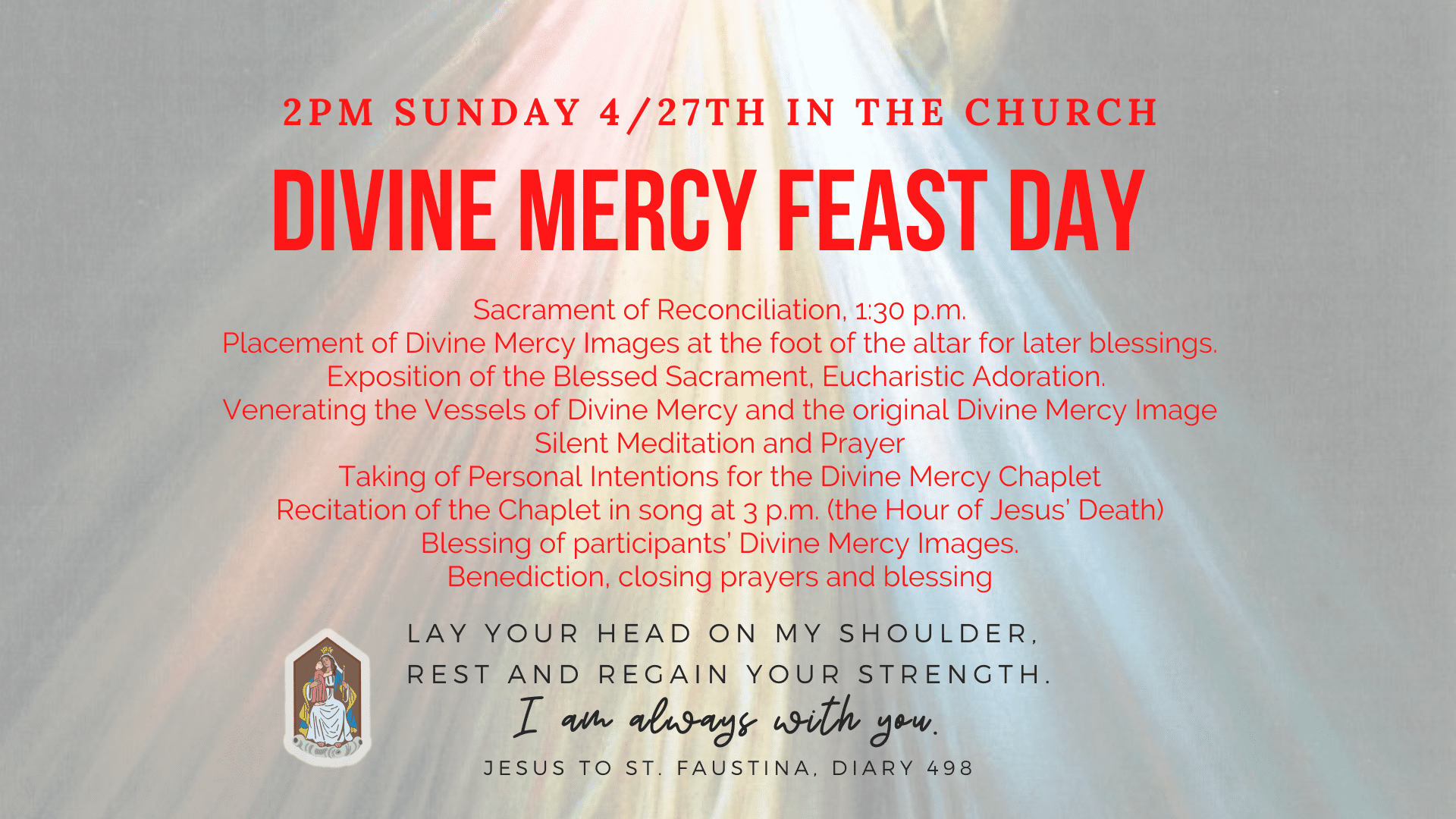 Divine Mercy Sunday 4/27 – Our Lady of Mercy