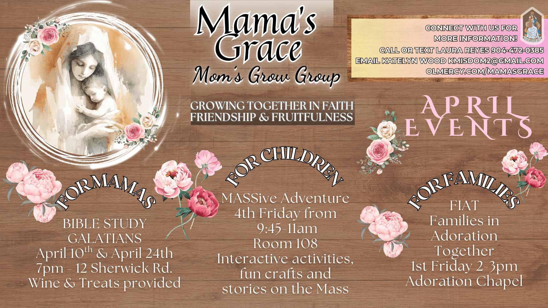 Mama’s Grace April Events – Our Lady of Mercy