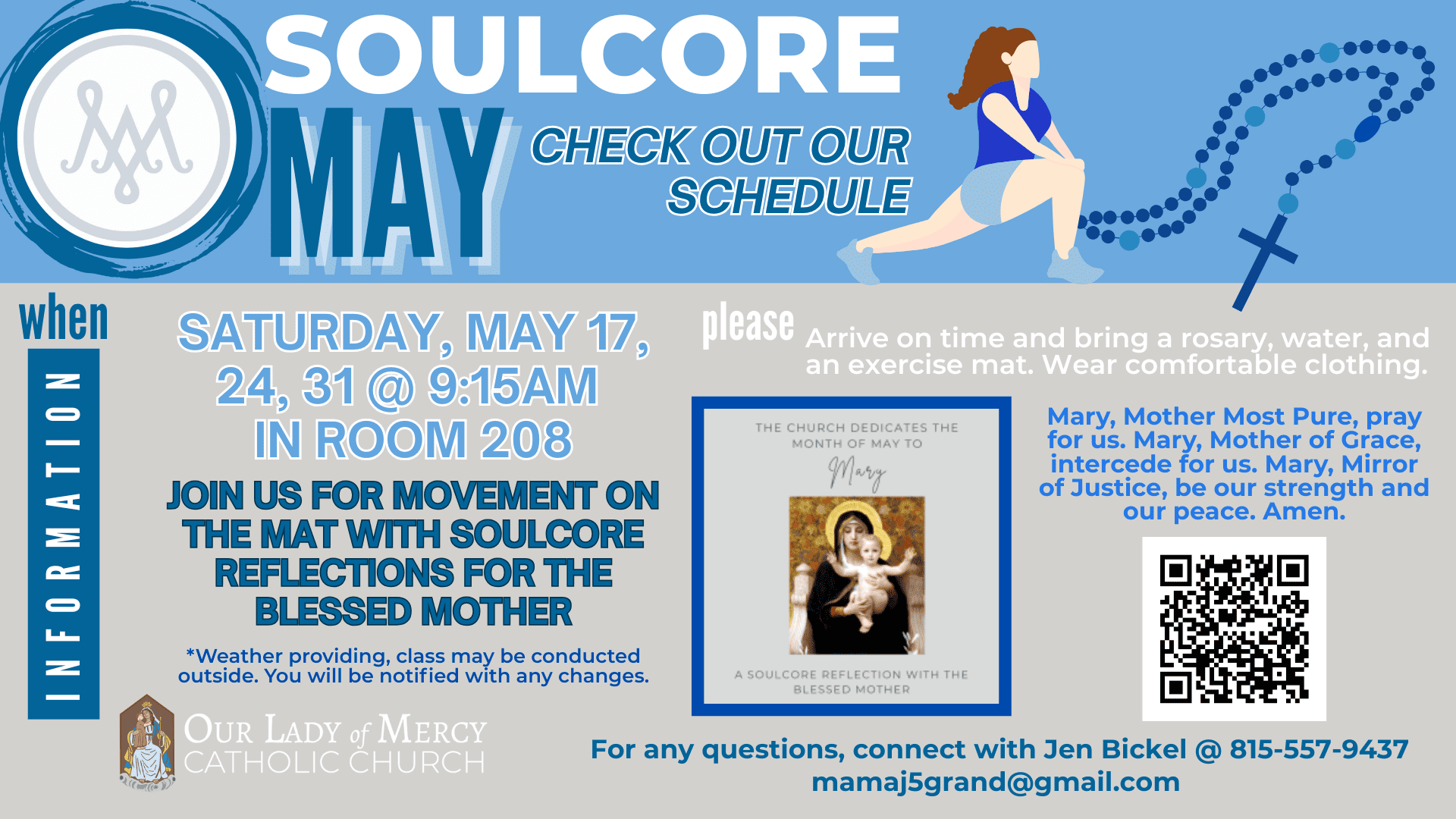 May Soulcore 5/17, 24 & 31 – Our Lady of Mercy