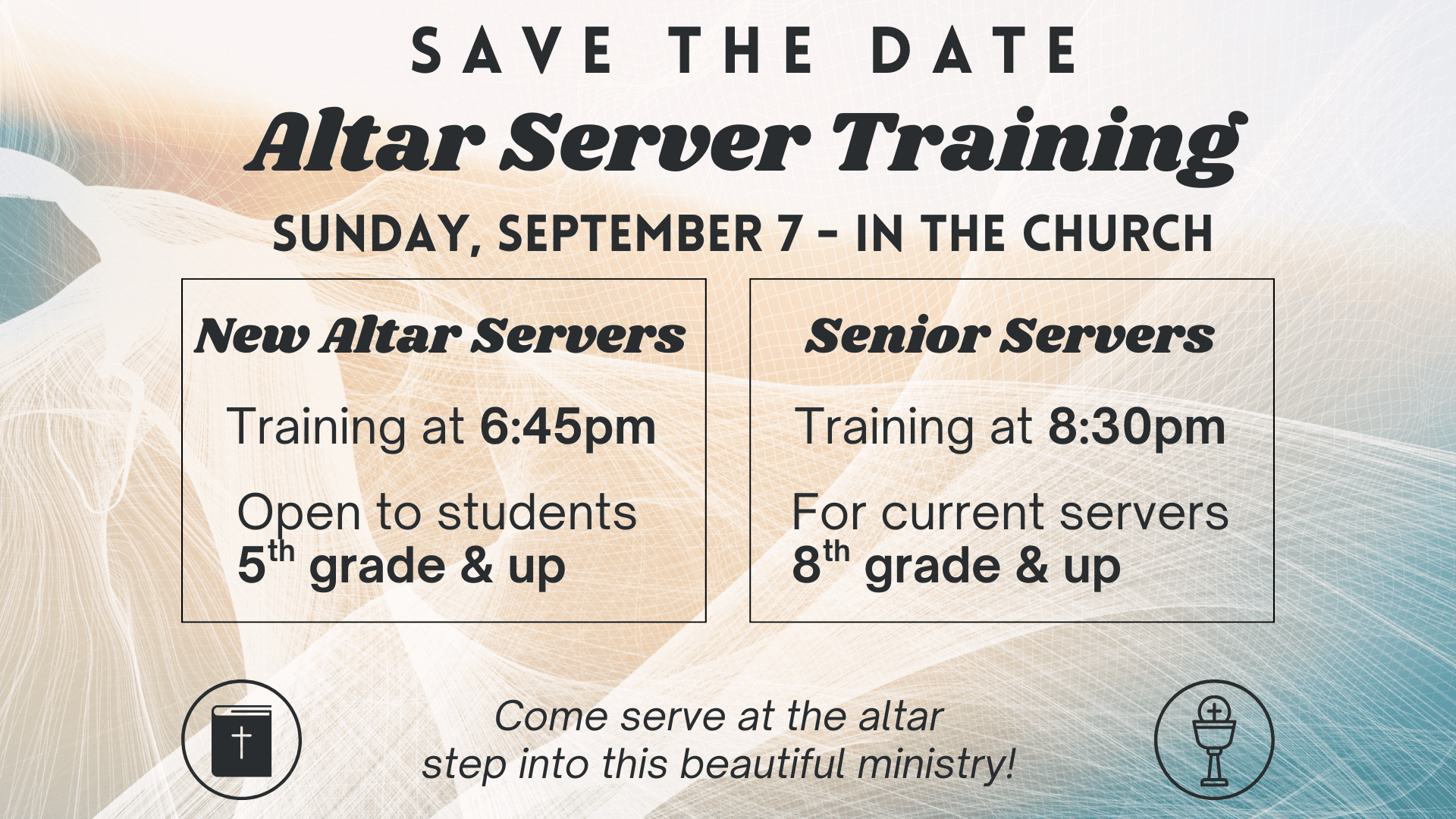 Altar Server Training – 9/7 – Our Lady of Mercy