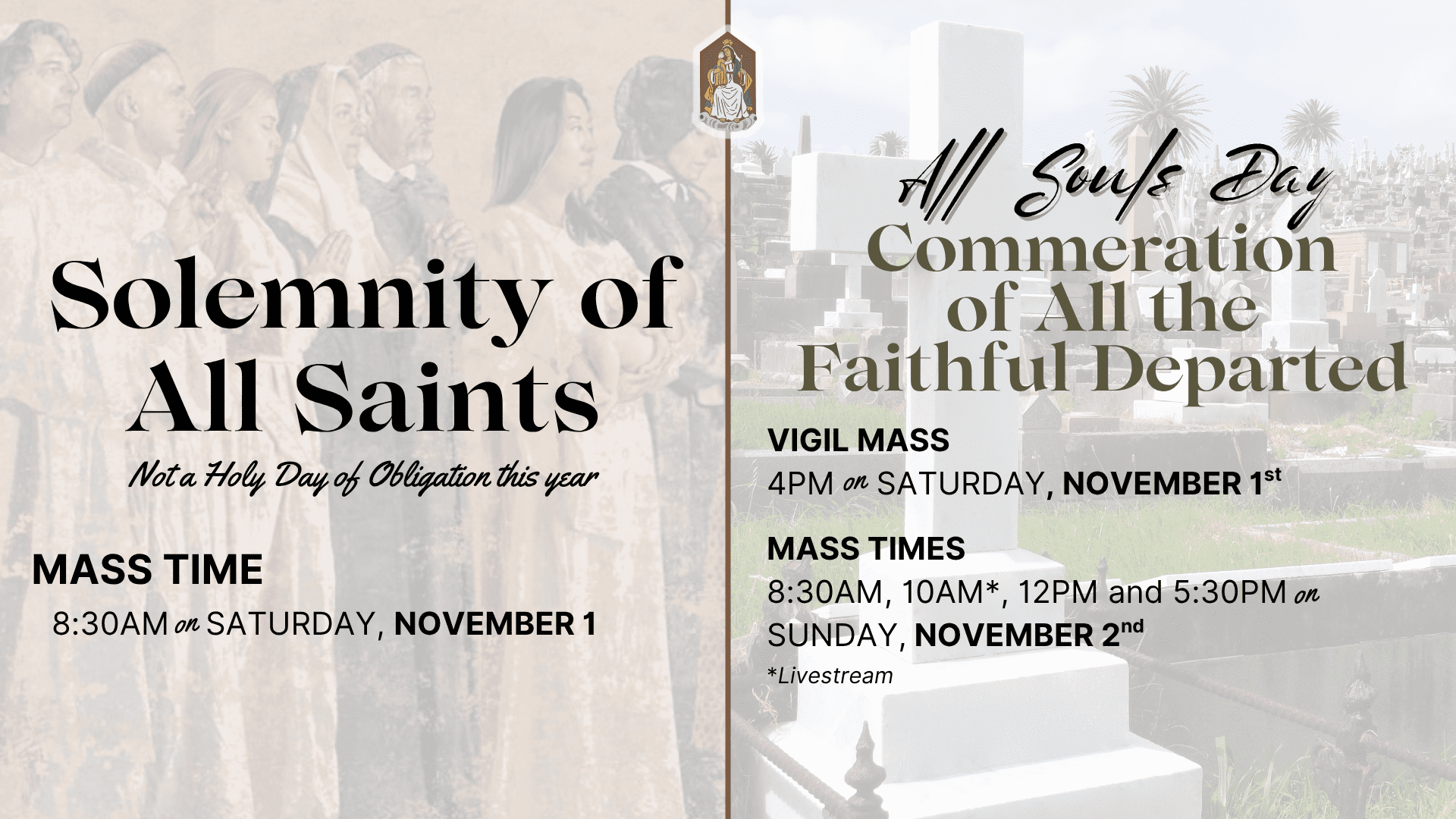 Solemnity of All Saints and All Souls Days – 11/1 & 11/2 – Our Lady of ...