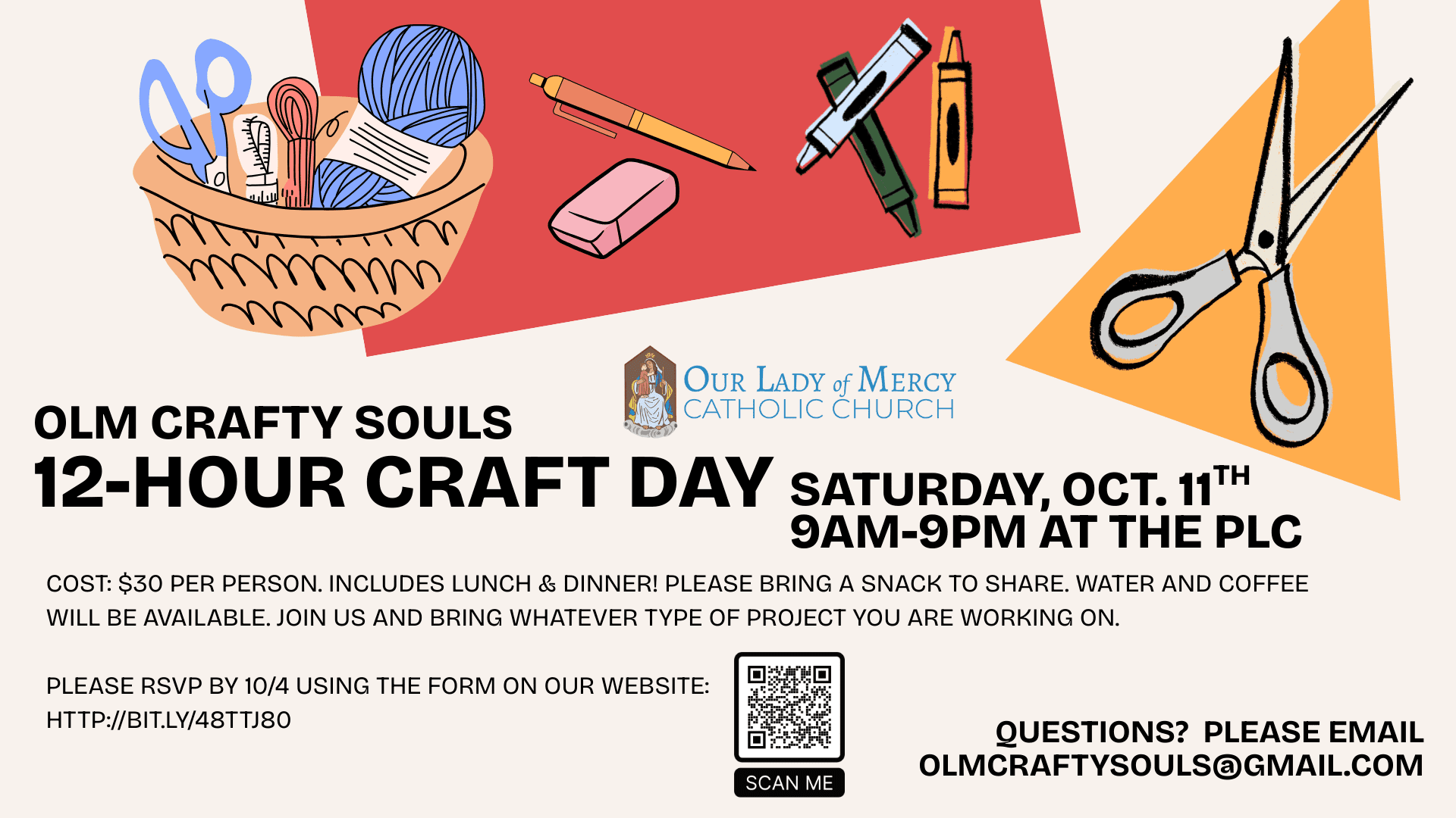 Crafty Souls 12-Hour Craft Day 10/11 – Our Lady of Mercy